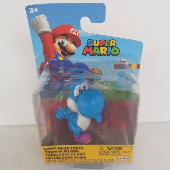 Jakks | Toys | World Of Nintendo Super Mario Light Blue Yoshi Figure 25 ...